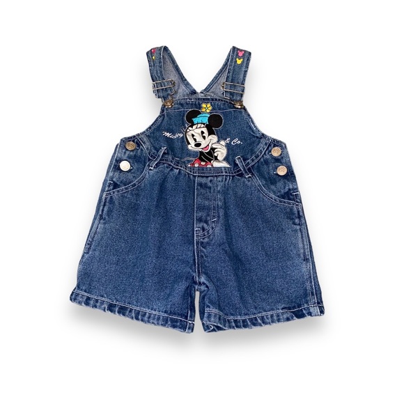 Disney | Bottoms | Vintage 9s Disneys Minnie Mouse Denim Shortalls ...